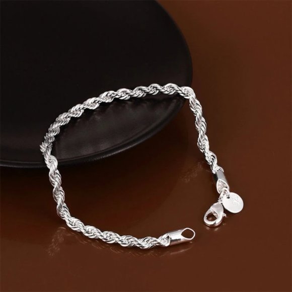 Jewelry | New 925 Sterling Silver Braided Chain Bracelet | Poshmark